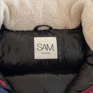 SAM. | Jackets & Coats | Makenzie Shearling Plaid Jacket Red And Blue ...